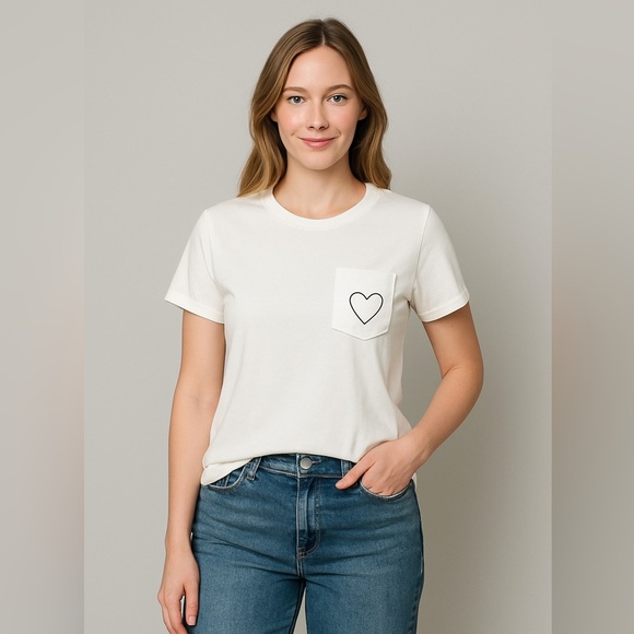 Prince Peter Collection | Tops | Princepeter White Pocket T Shirt Heart ...